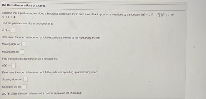 Solved Suppose That A Particle Moves Along A Horizontal