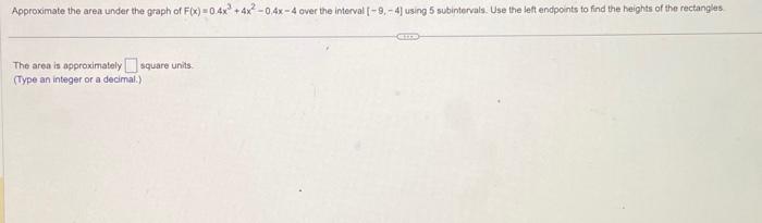 Solved Approximate the area under the graph of | Chegg.com