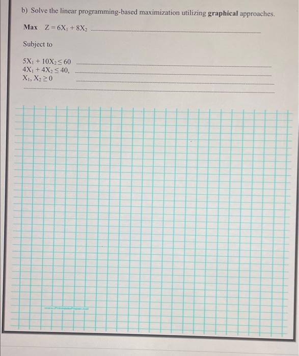 Solved b) Solve the linear programming-based maximization | Chegg.com