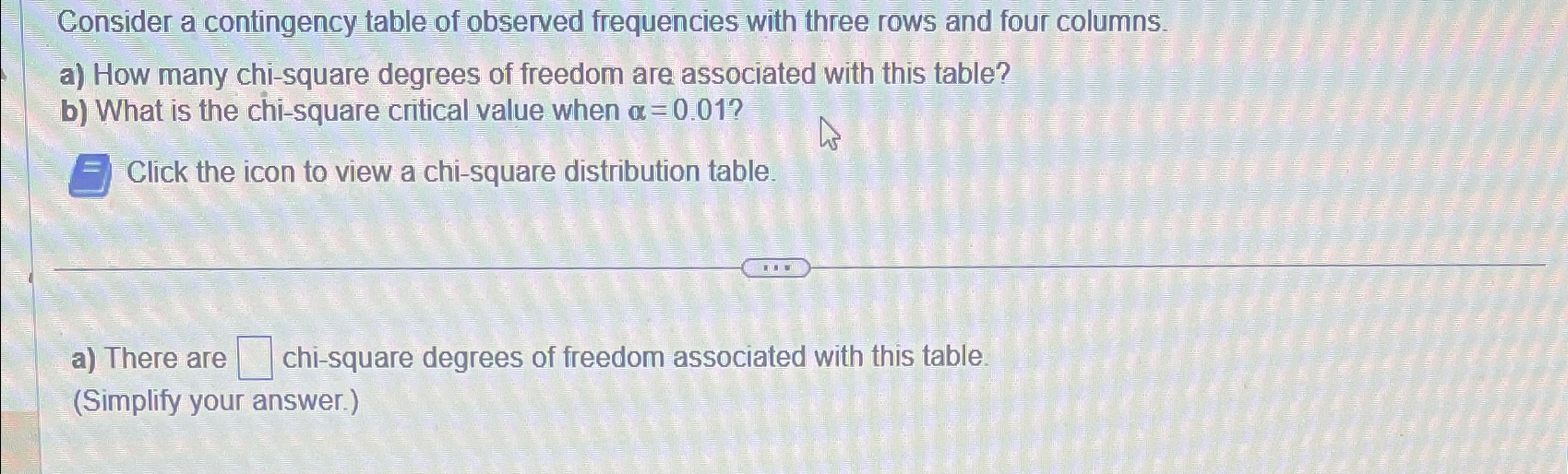 Solved Consider a contingency table of observed frequencies | Chegg.com
