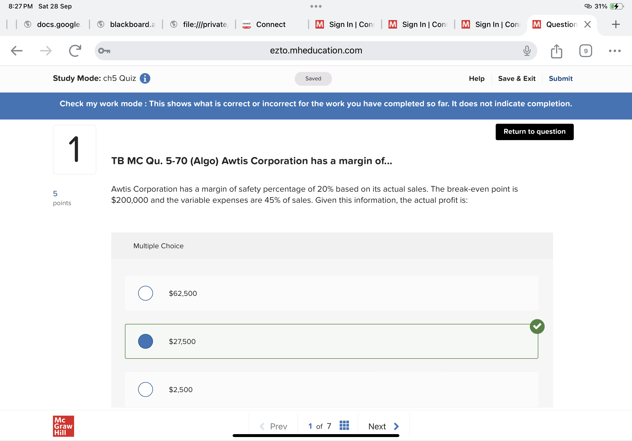Solved TB MC Qu. 5-70 (Algo) Awtis Corporation has a margin | Chegg.com Solved TB MC Qu. 5-70 (Algo) Awtis Corporation has a margin | Chegg.com