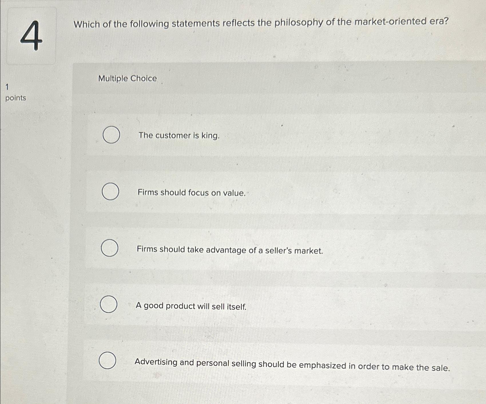 Solved 4Which of the following statements reflects the | Chegg.com