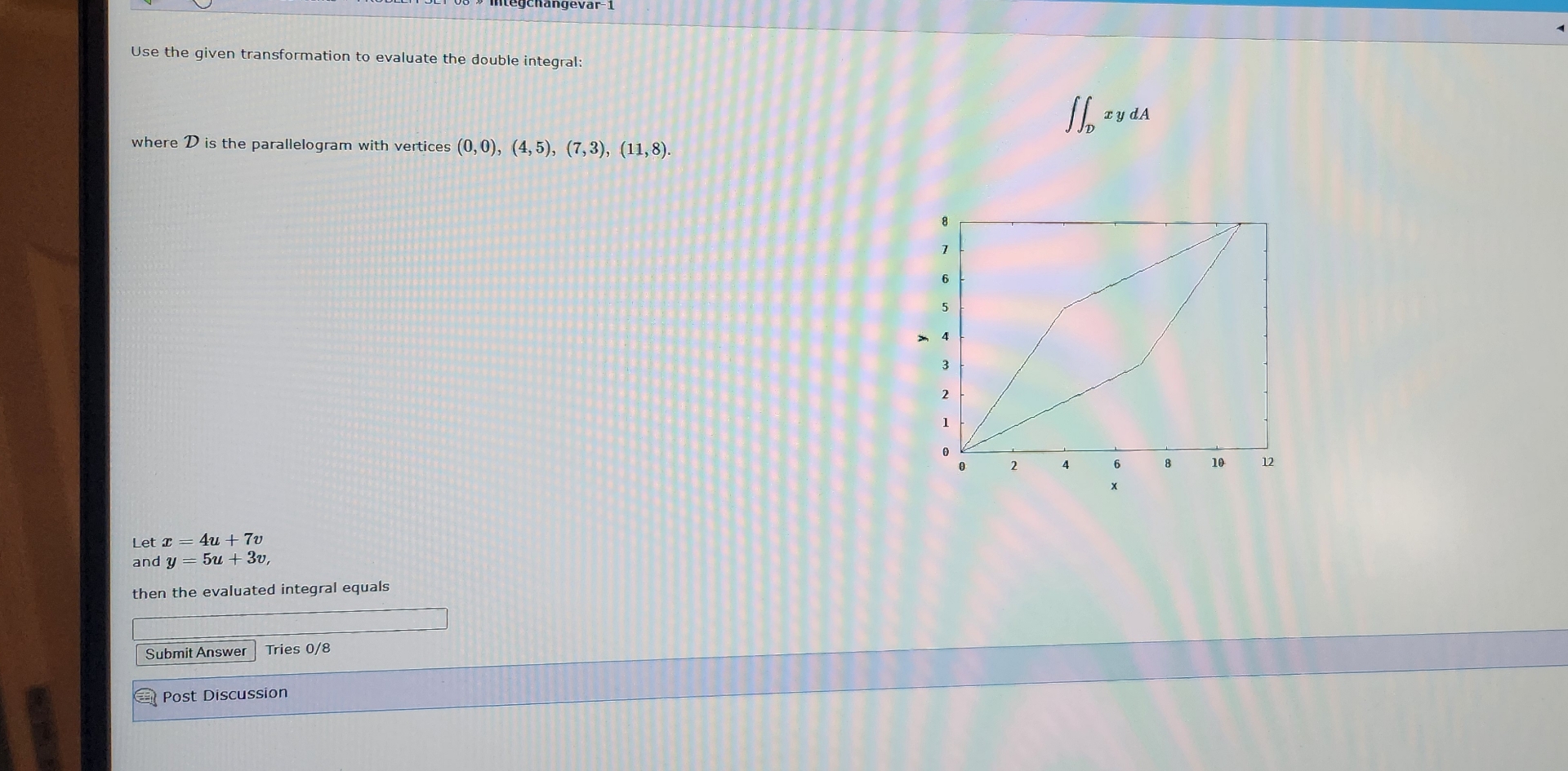 Solved Use the given transformation to evaluate the double | Chegg.com