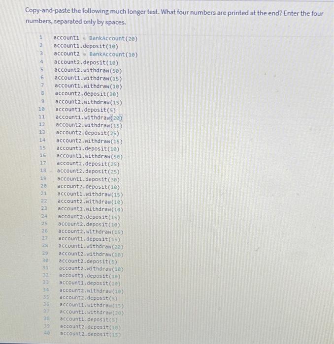 Solved Implement that BankAccount class as described above. | Chegg.com