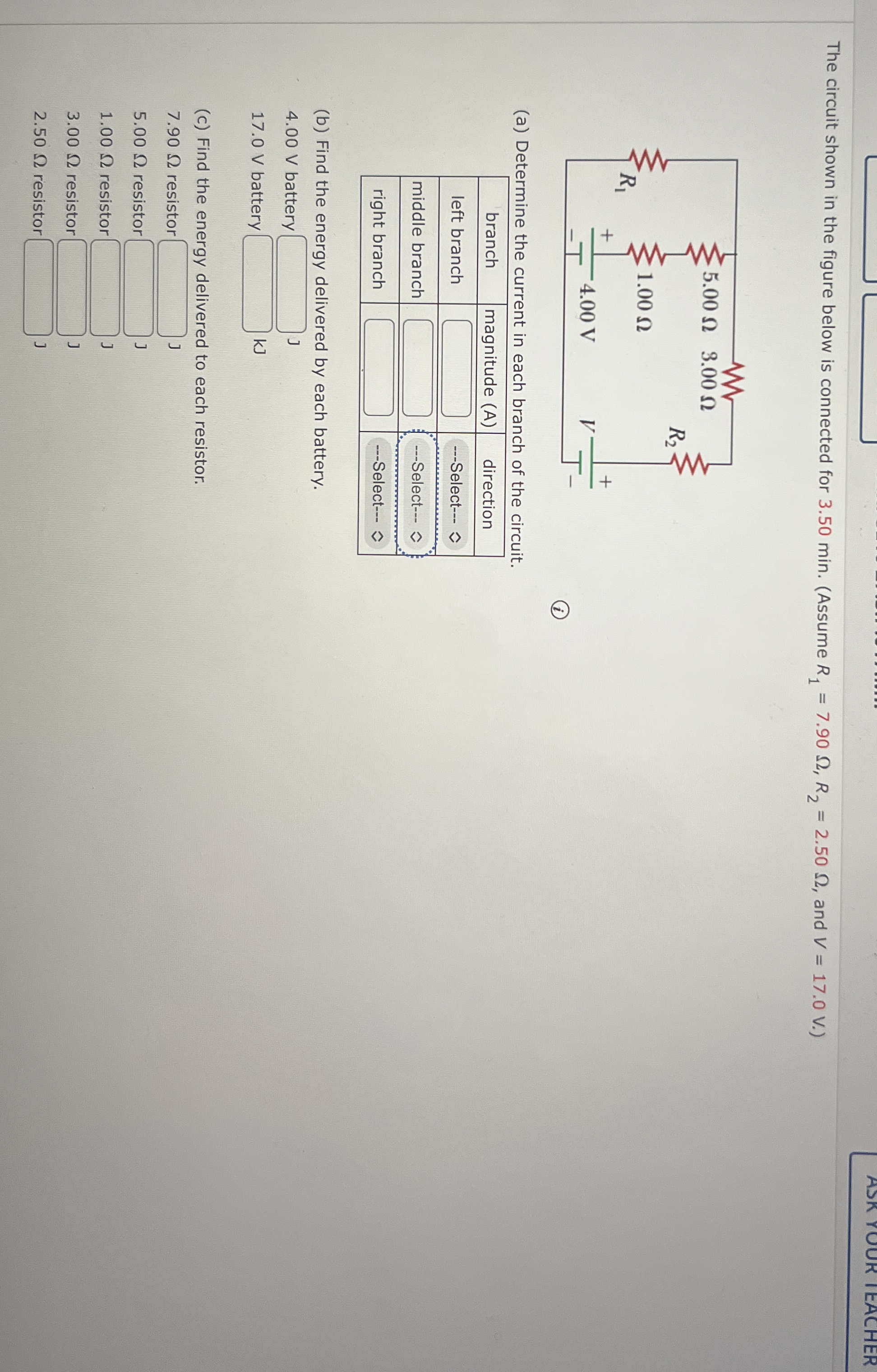 Solved The circuit shown in the figure below is connected | Chegg.com
