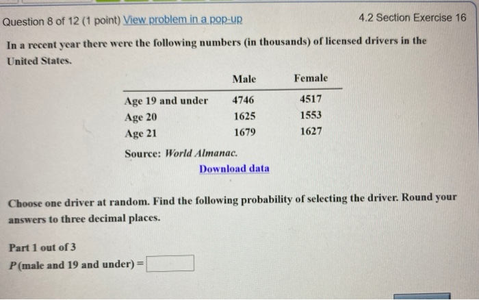 Solved Question 6 of 12 (1 point) View problem in a pop-up | Chegg.com