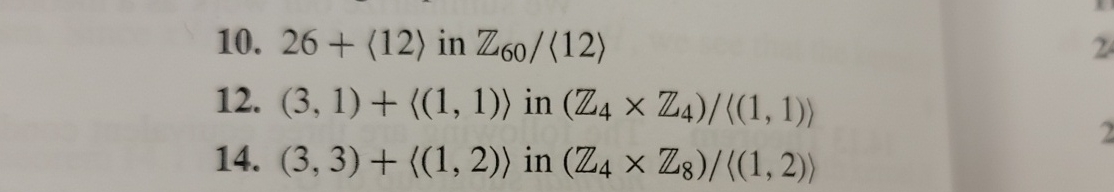 Solved find the order of the element of the factor | Chegg.com