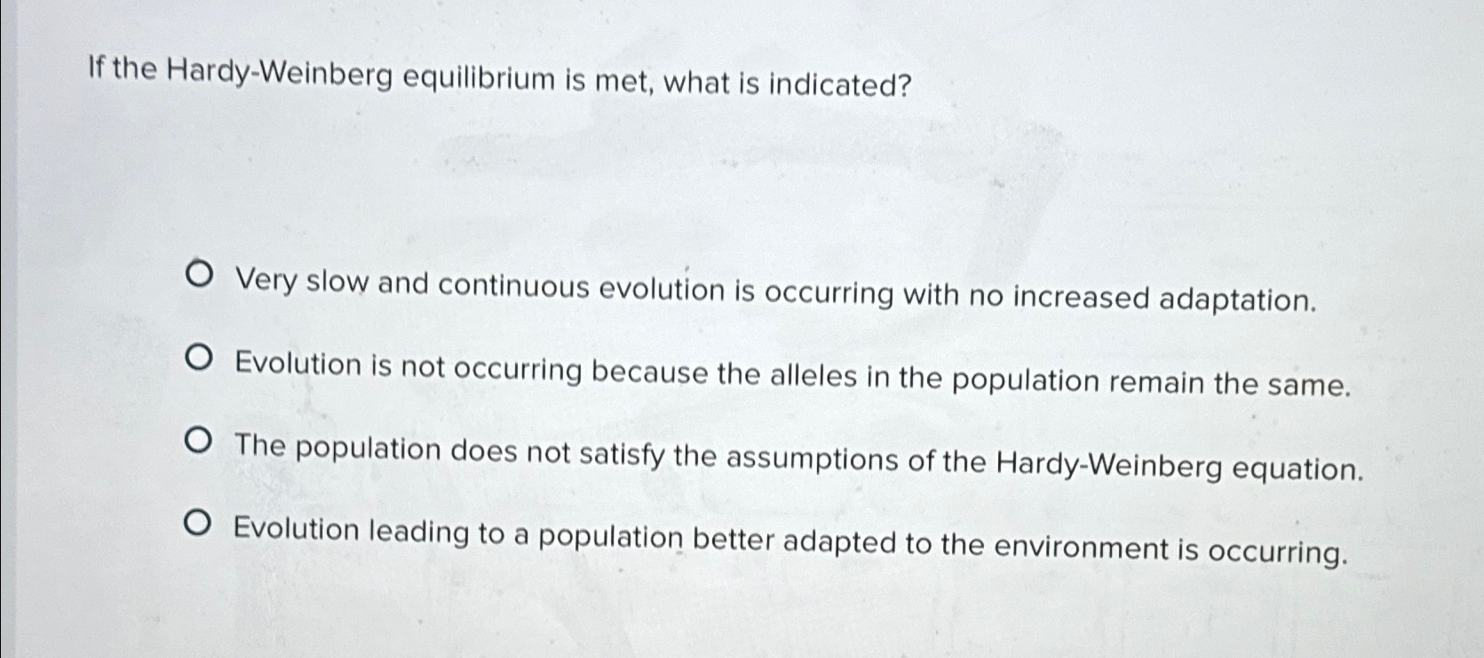 Solved If the Hardy-Weinberg equilibrium is met, what is | Chegg.com