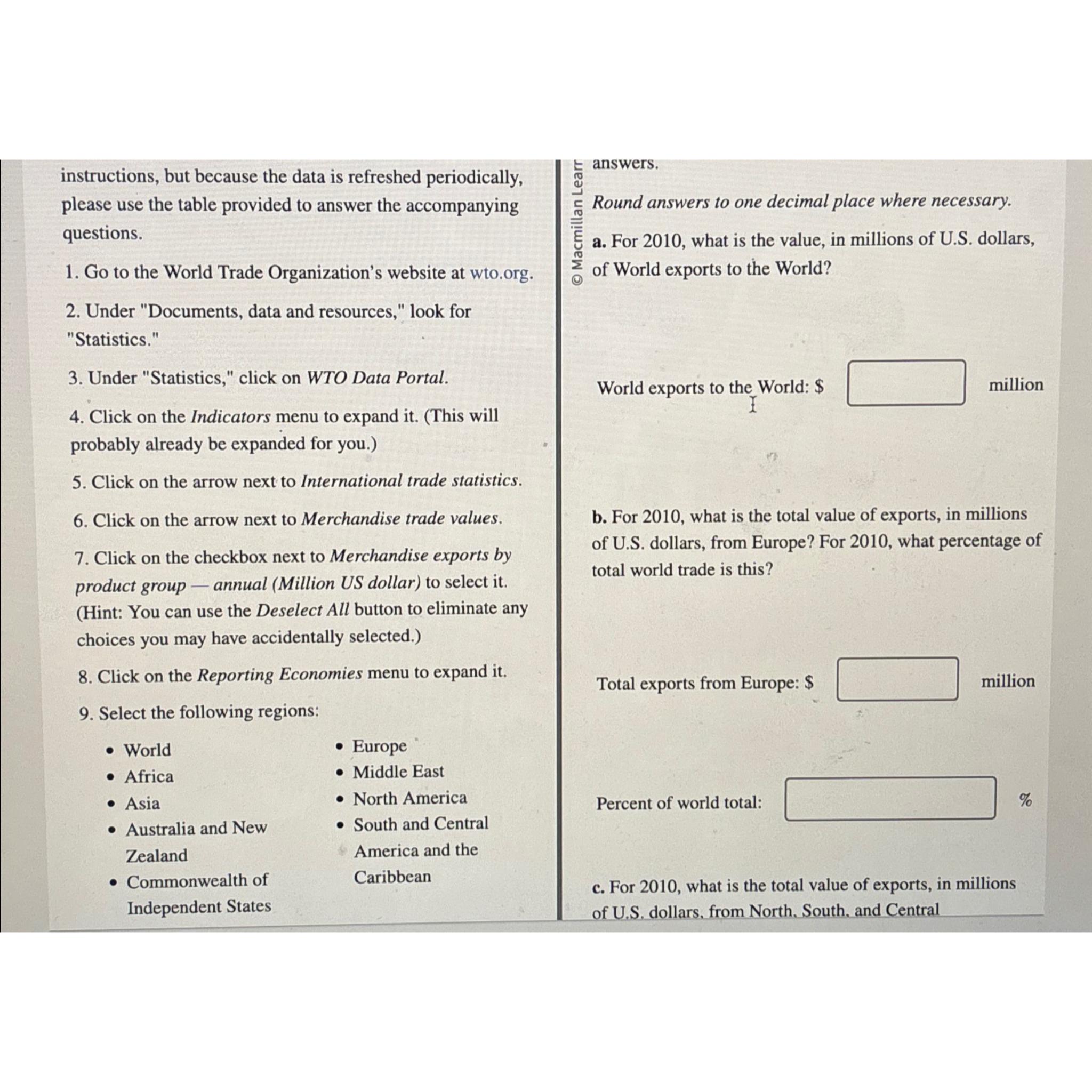 Solved instructions, but because the data is refreshed | Chegg.com
