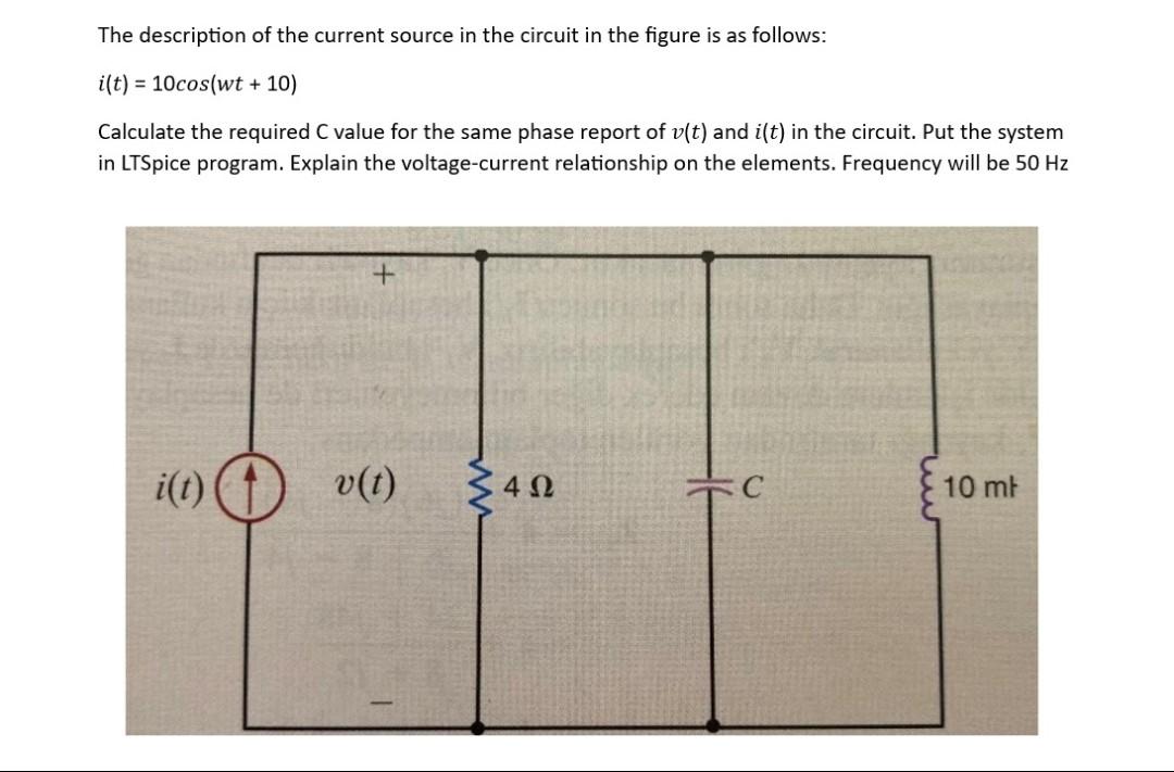 The description of the current source in the circuit | Chegg.com