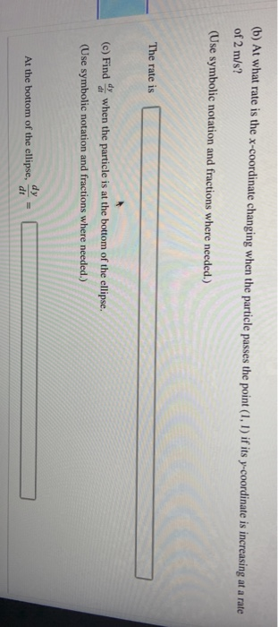Solved A particle moves counterclockwise around the ellipse | Chegg.com