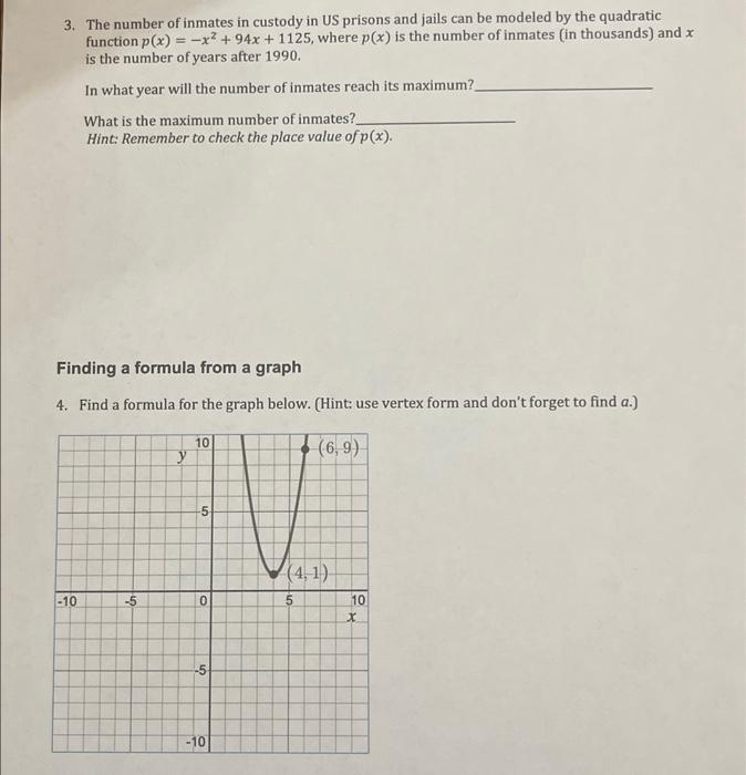 Solved 3. The number of inmates in custody in US prisons and | Chegg.com