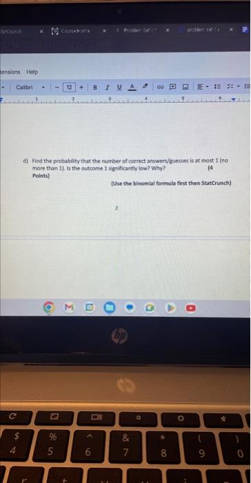 Solved Assume that random guesses are made for ten | Chegg.com