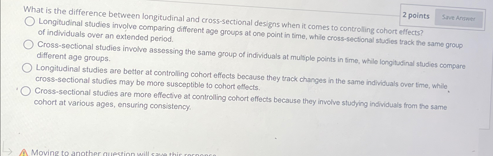 Solved 2 ﻿pointsWhat is the difference between longitudinal | Chegg.com