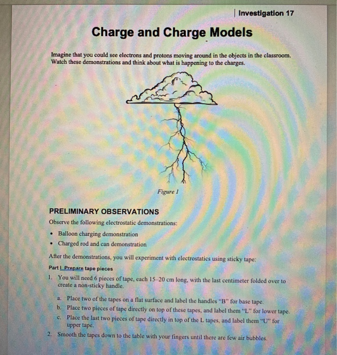 Investigation 17 Charge and Charge Models Imagine | Chegg.com