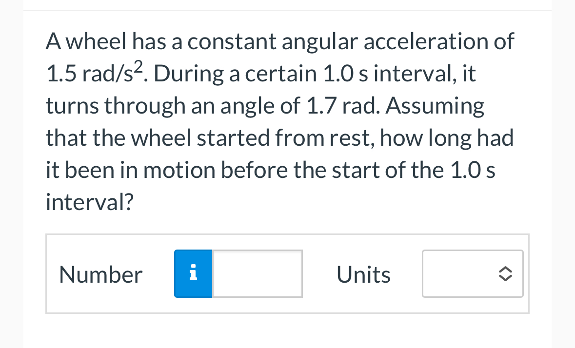 Solved A wheel has a constant angular acceleration of | Chegg.com
