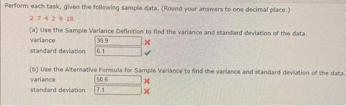 Solved Perform each task, given the following sample data. | Chegg.com