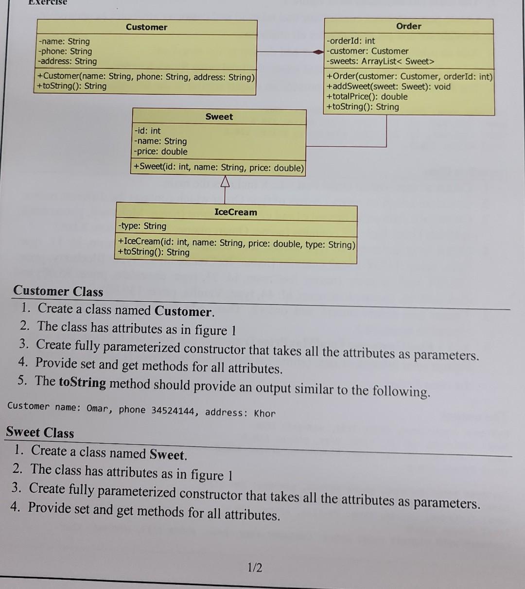 Solved Customer Class 1 Create A Class Named Customer 2