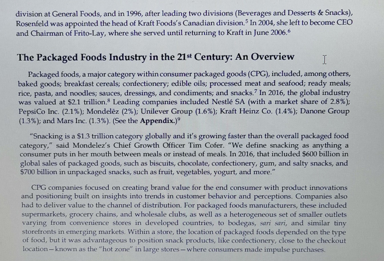 Solved division at General Foods, and in 1996, ﻿after | Chegg.com