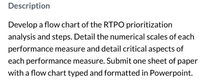 Solved Description Develop a flow chart of the RTPO | Chegg.com