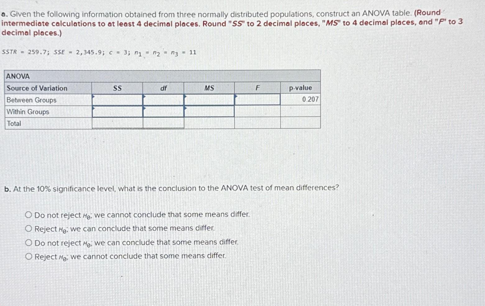 Solved a. ﻿Given the following information obtained from | Chegg.com