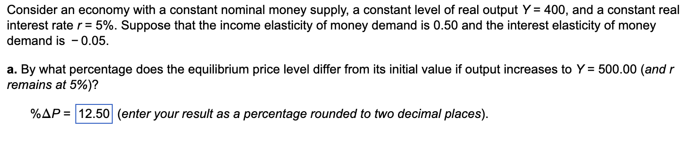 Solved Consider an economy with a constant nominal money | Chegg.com