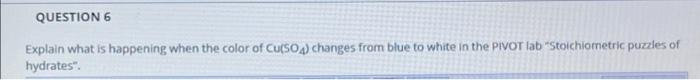 Solved QUESTION 10 What is an anhydrous compound? And Give | Chegg.com