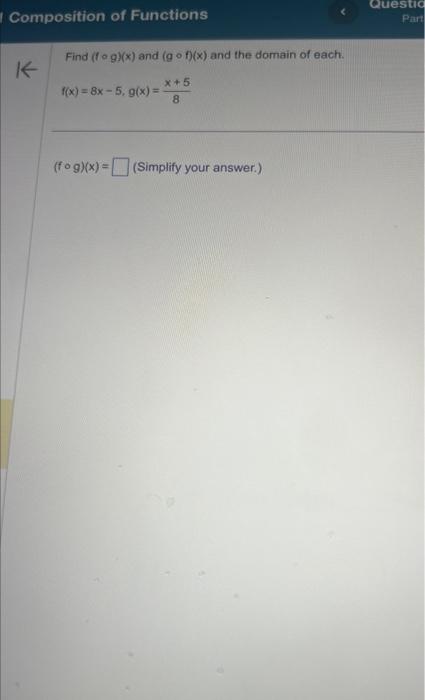Solved Find (f∘g)(x) and (g∘f)(x) and the domain of each. | Chegg.com