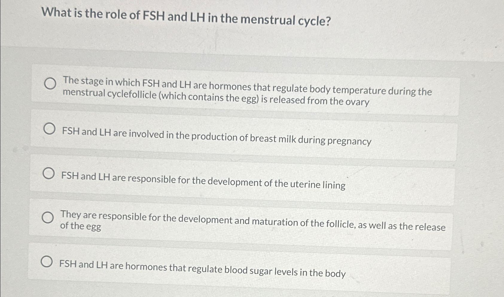 What is the role of FSH and LH in the menstrual | Chegg.com