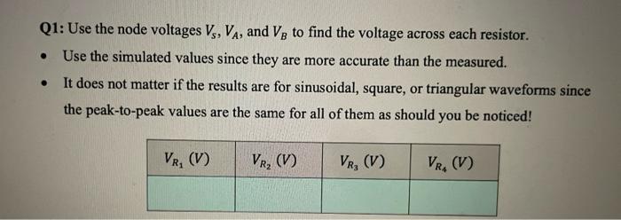 Solved Q1: Use the node voltages VS,VA, and VB to find the | Chegg.com