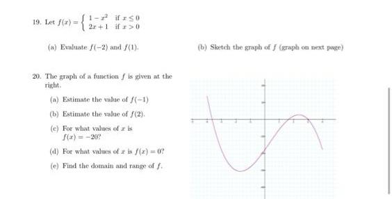 Solved Let f(x)={1-x2 if x≤02x+1 if x>0(a) ﻿Evaluate f(-2) | Chegg.com