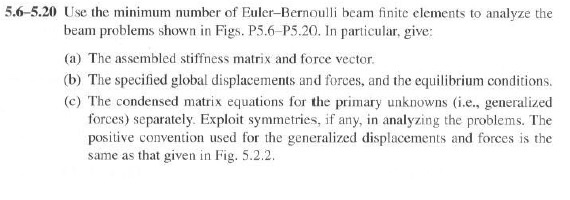 Solved 5.6-5.20 Use the minimum number of Euler-Bernoulli | Chegg.com