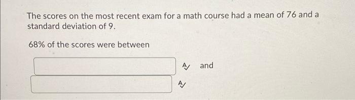 Solved The scores on the most recent exam for a math course | Chegg.com