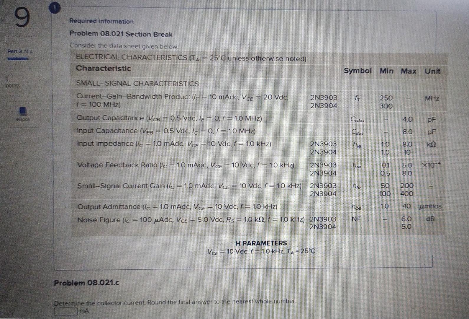 Solved 9 Part 3 of a. points eBook Required information | Chegg.com
