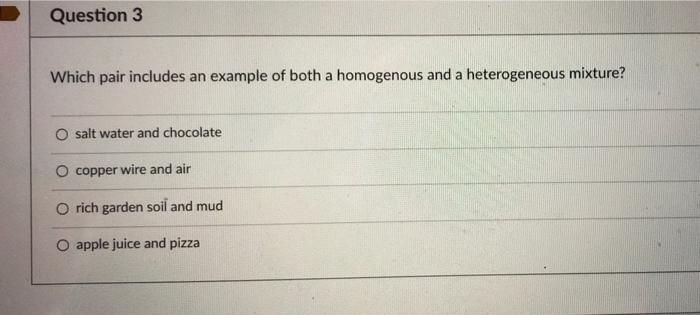 Solved Question 3 Which pair includes an example of both a | Chegg.com