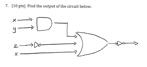 Solved (10 ﻿pts) ﻿Find the output of the circuit below. | Chegg.com