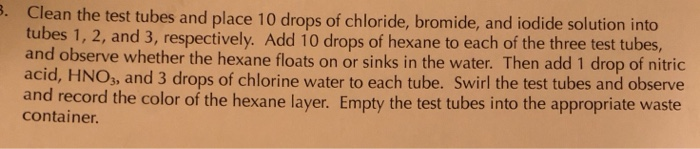Solved When performing halogen test on chloride bromide and | Chegg.com