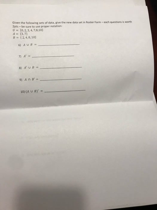 Solved Given the following sets of data, give the new data | Chegg.com