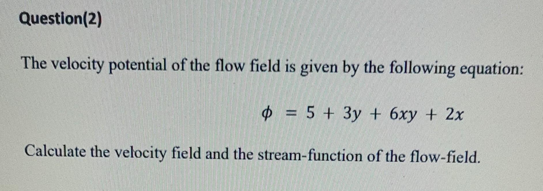 Solved The velocity potential of the flow field is given by | Chegg.com