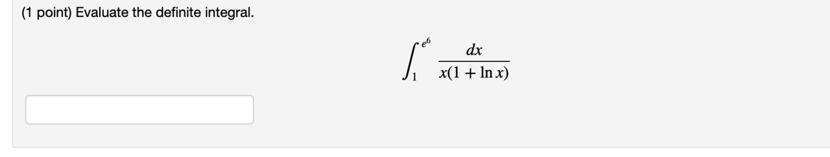 Solved (1 ﻿point) ﻿Evaluate the definite | Chegg.com