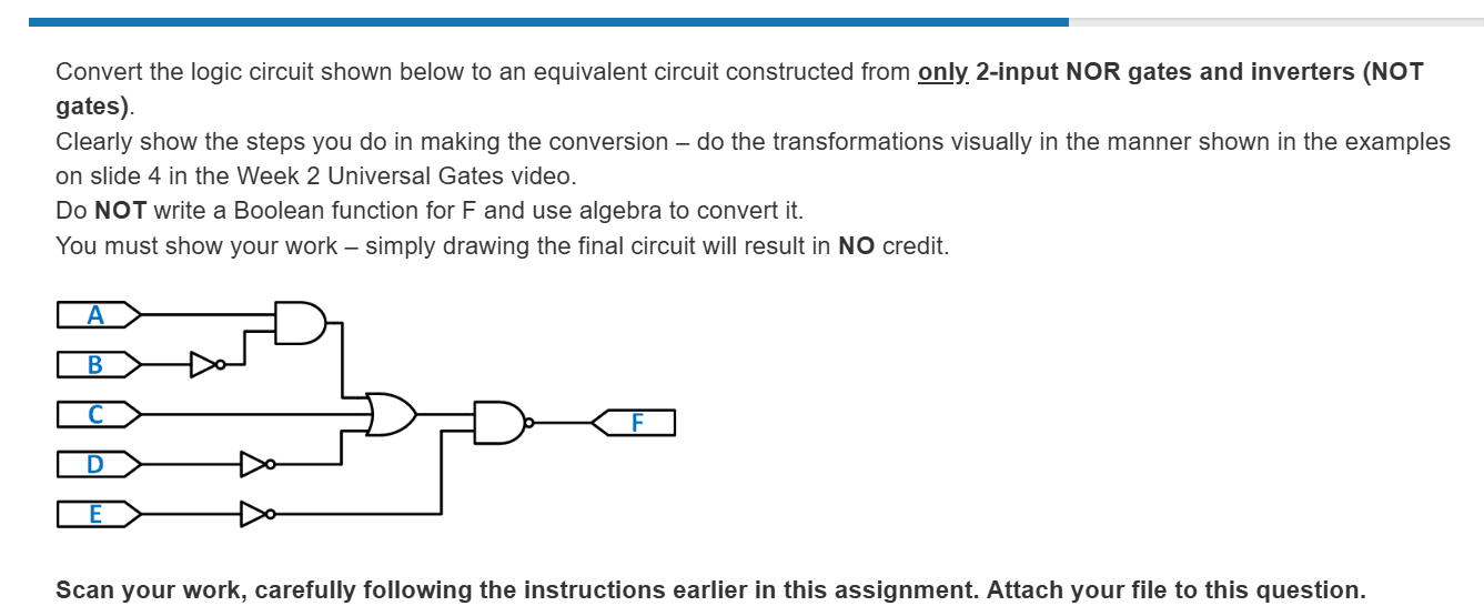 Solved Convert the logic circuit shown below to an | Chegg.com