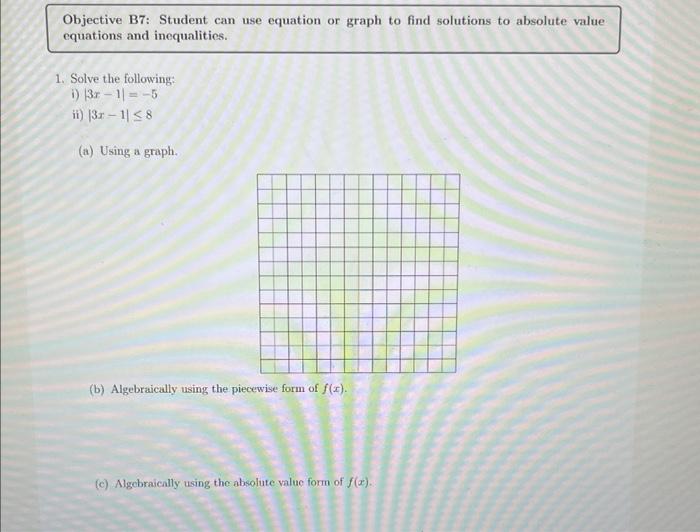 Solved Objective B7: Student can use equation or graph to | Chegg.com