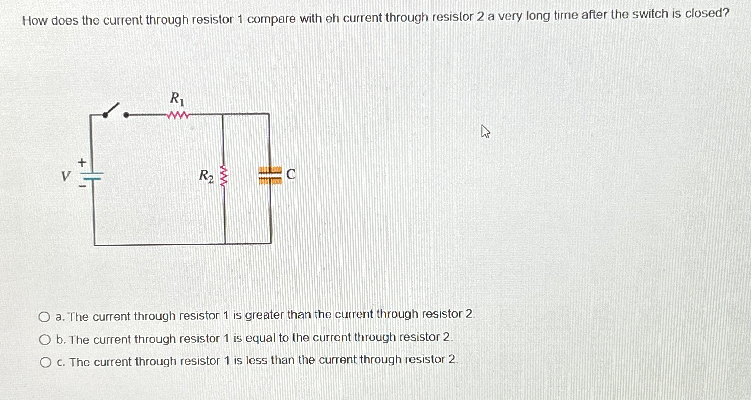 Solved How does the current through resistor 1 ﻿compare with | Chegg.com