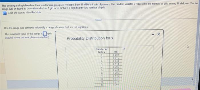 Solved range rule of thumb to datermine whether 1 ginf in 10 | Chegg.com