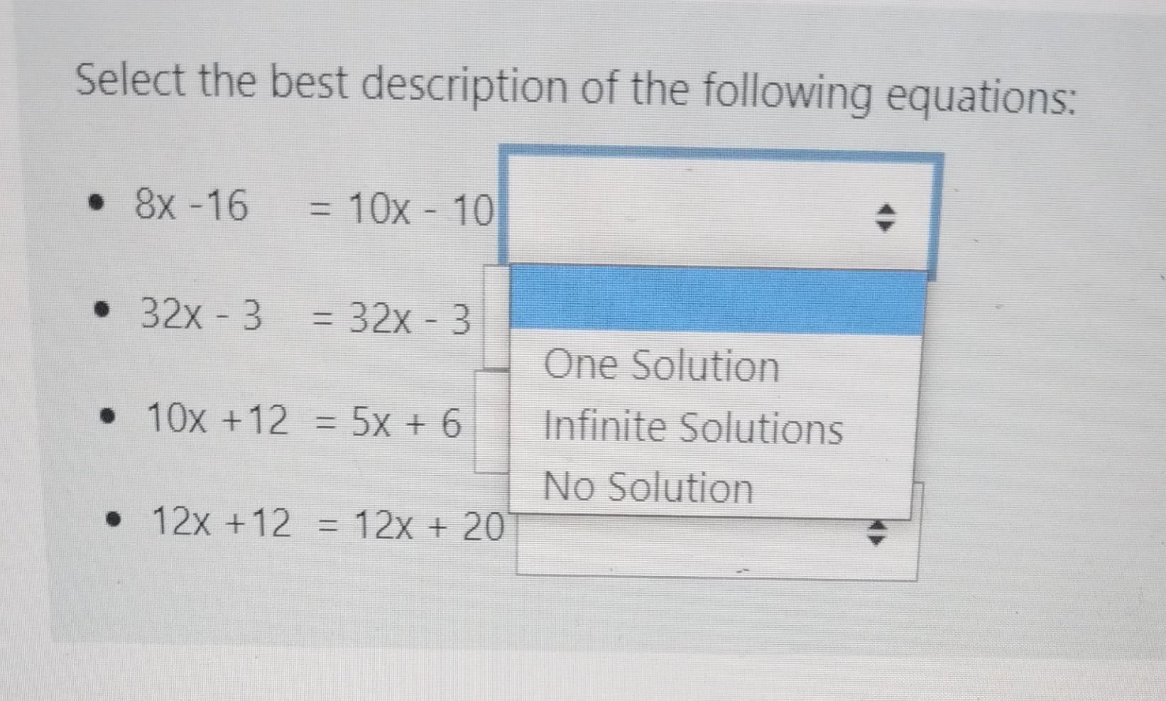 Solved Select the best description of the following | Chegg.com