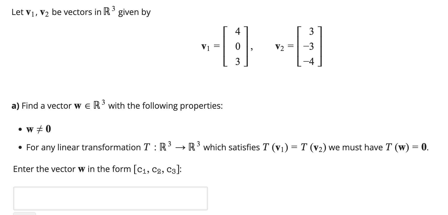 Solved Let v1,v2 be ﻿vectors in R3 ﻿given | Chegg.com