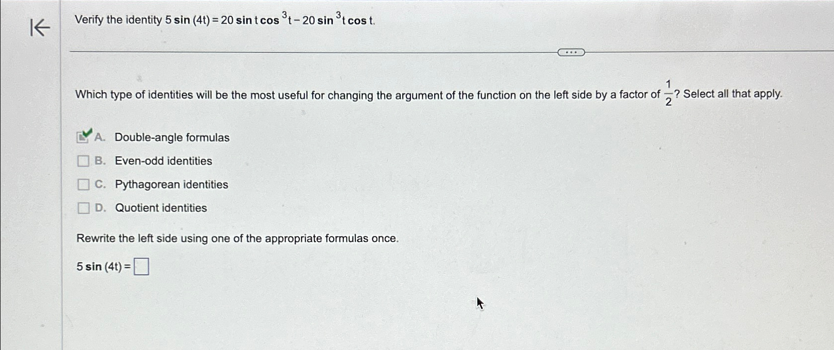 Solved Verify the identity | Chegg.com