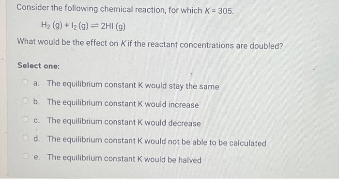 Solved Consider the following chemical reaction, for which | Chegg.com