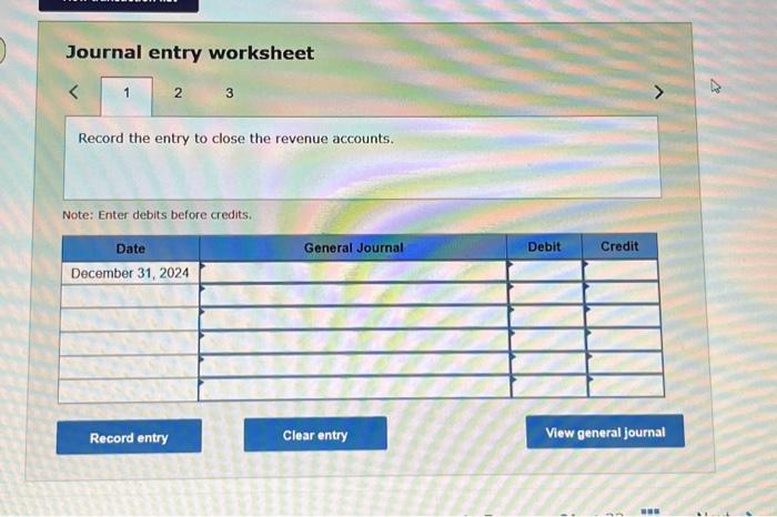Solved Journal entry worksheet Record the entry to close | Chegg.com