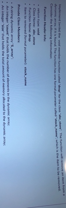 Solved Implement (write) the void member function called | Chegg.com
